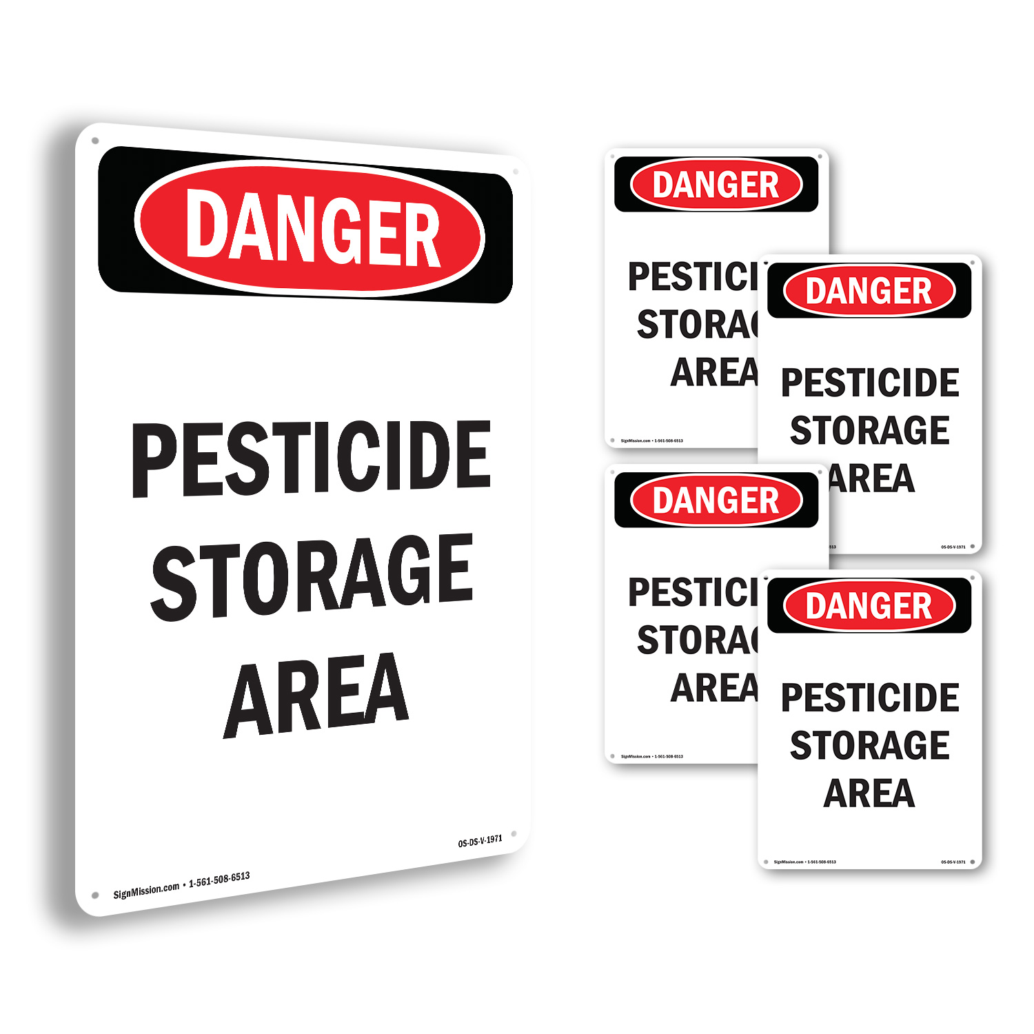Pesticide Storage Area OSHA Danger Rigid Plastic Sign 24 Inch x 18 Inch ...