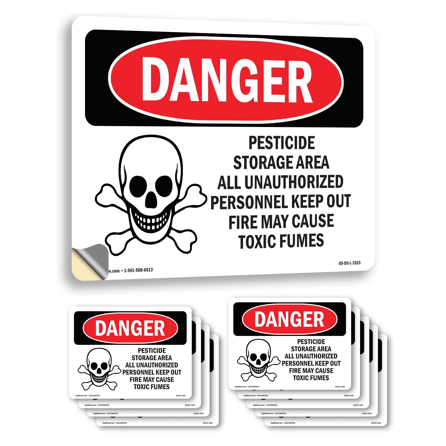 Pesticide Storage Area OSHA Danger Vinyl Decal Label 10 Inch x 7 Inch ...