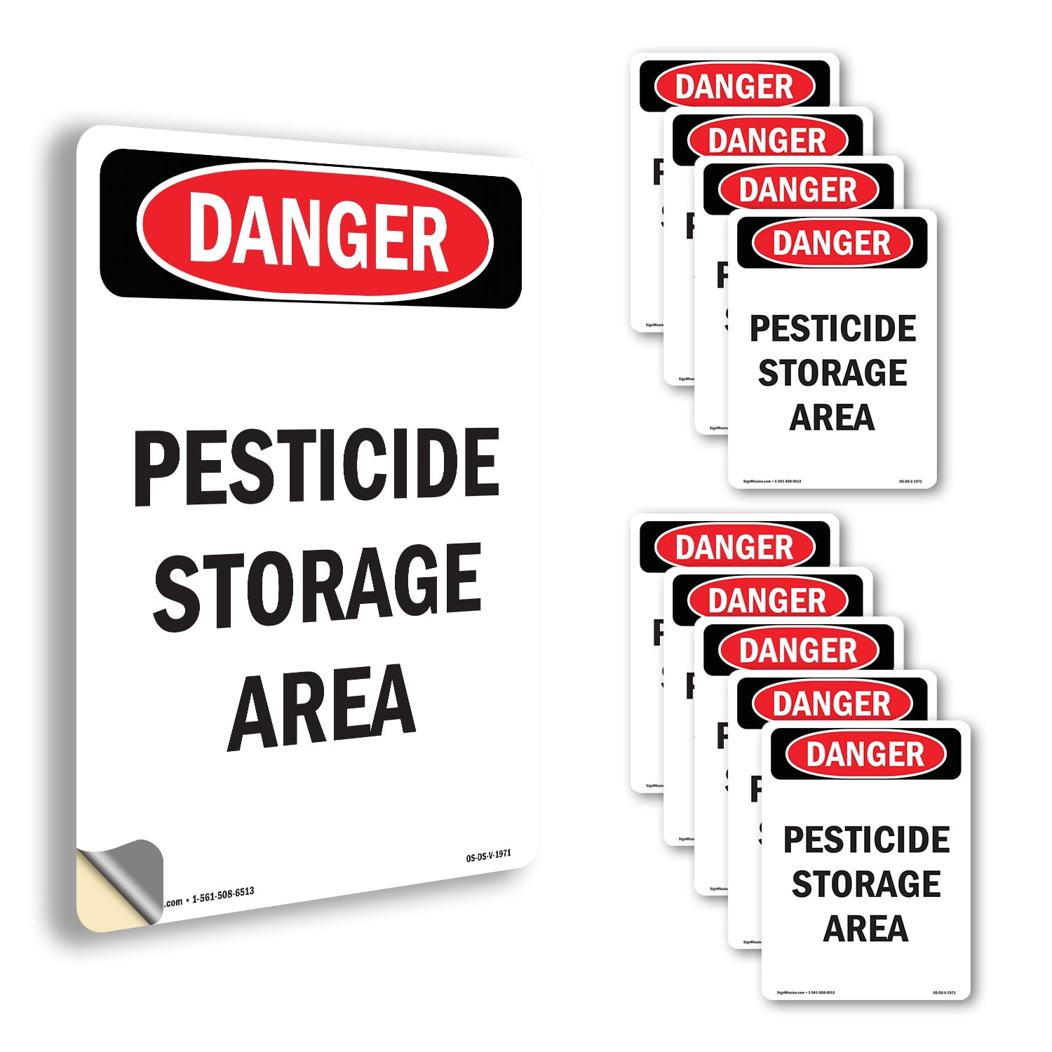 Pesticide Storage Area OSHA Danger Vinyl Decal Label 18 Inch x 12 Inch ...
