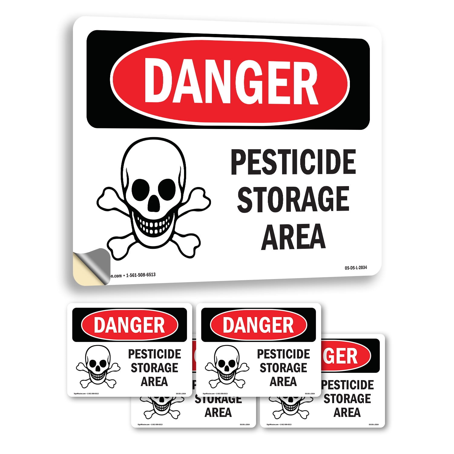 Pesticide Storage Area OSHA Danger Vinyl Decal Label 18 Inch x 12 Inch ...