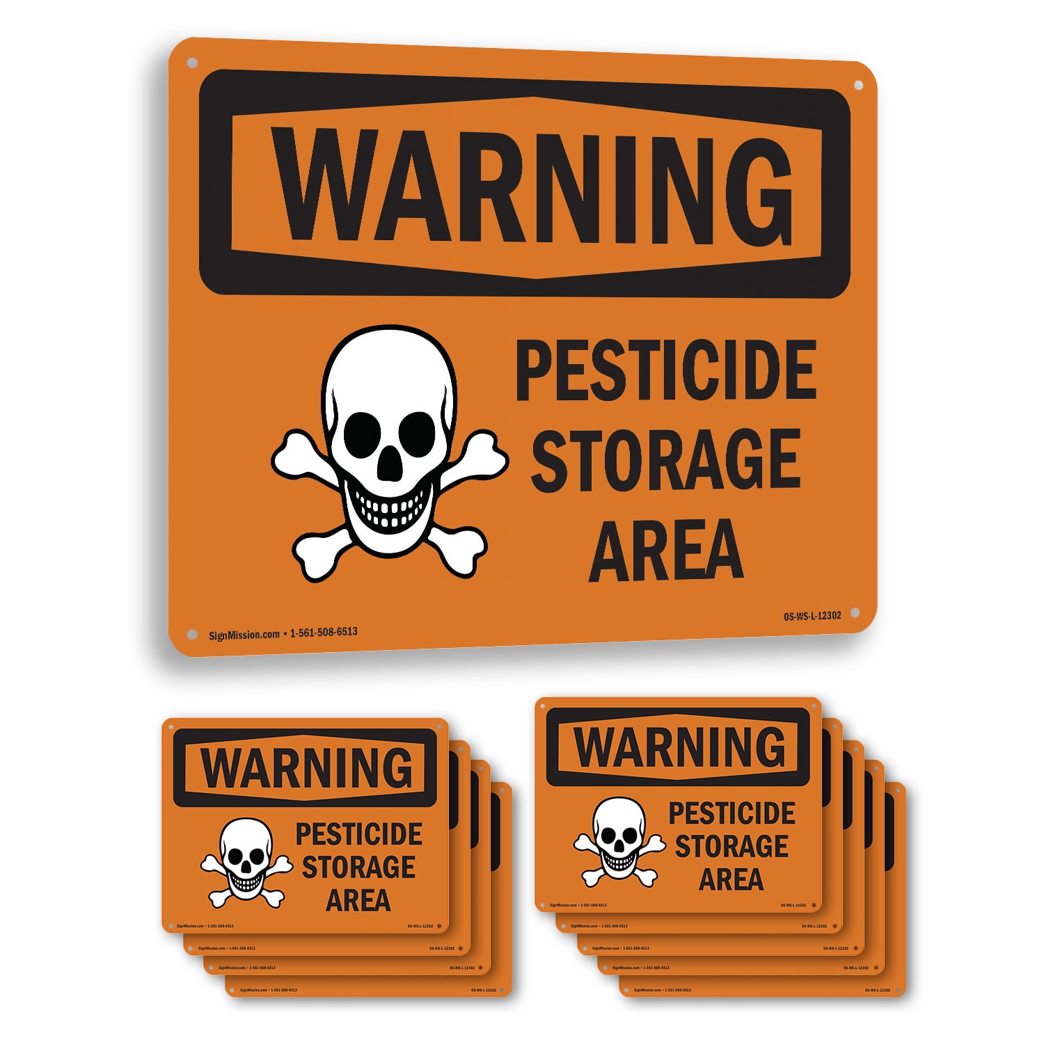 Pesticide Storage Area OSHA WARNING Rigid Plastic Sign 10 Inch x 7 Inch ...