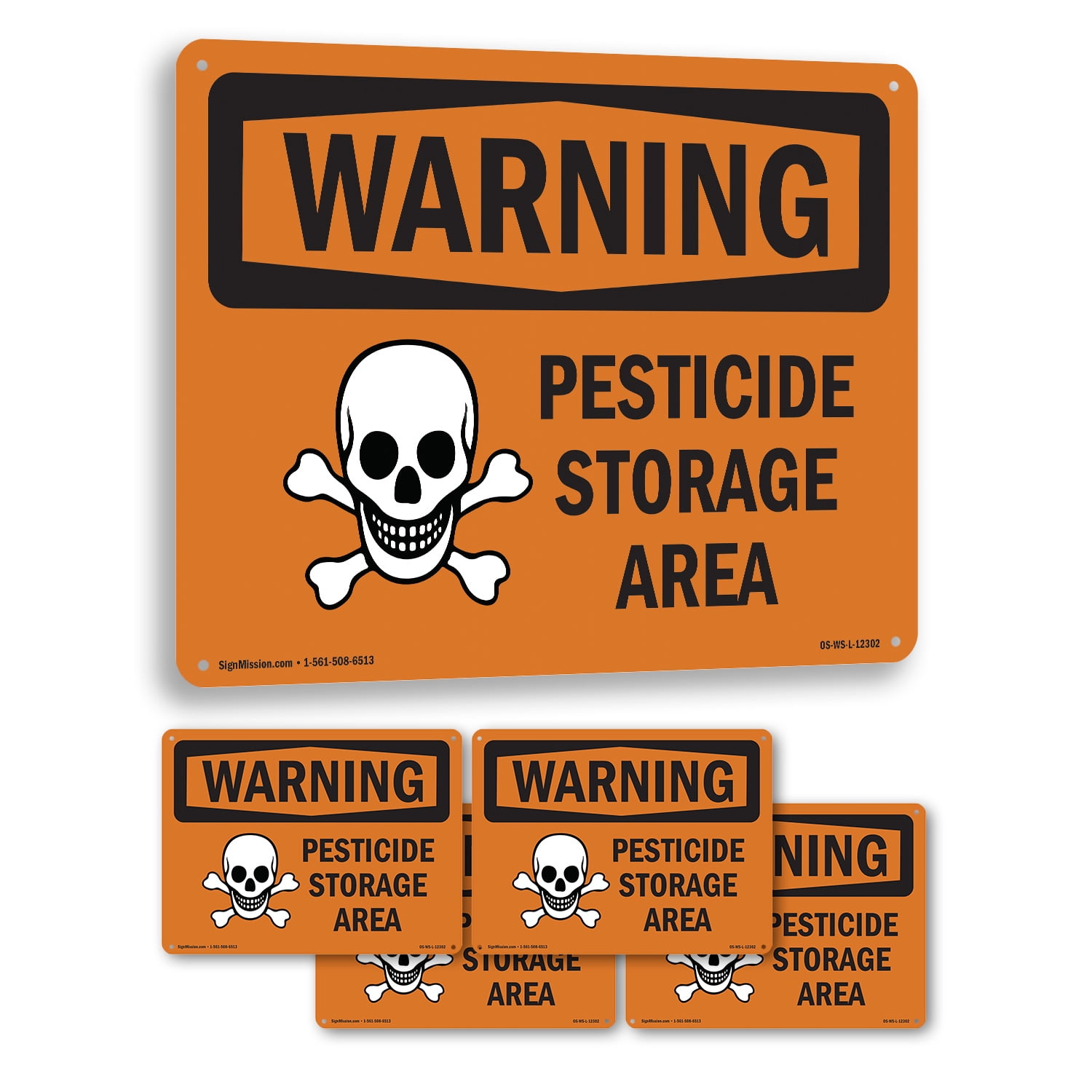 Pesticide Storage Area OSHA WARNING Rigid Plastic Sign 24 Inch x 18 ...