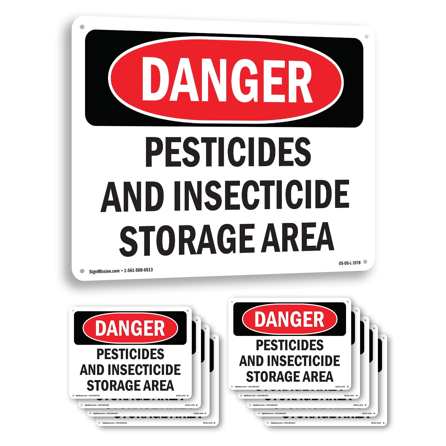 Pesticides And Insecticide Storage Area OSHA Danger Rigid Plastic Sign ...