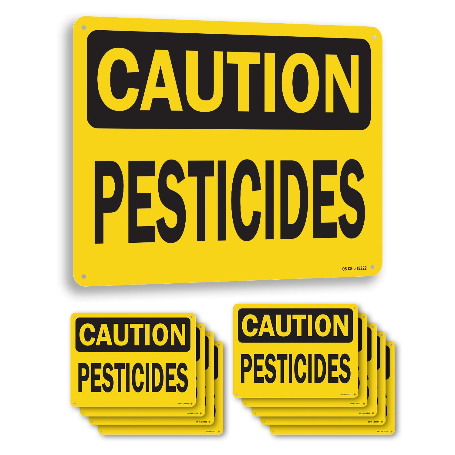 Pesticides OSHA Caution Aluminum Sign 18 Inch x 12 Inch - 10 Pack ...