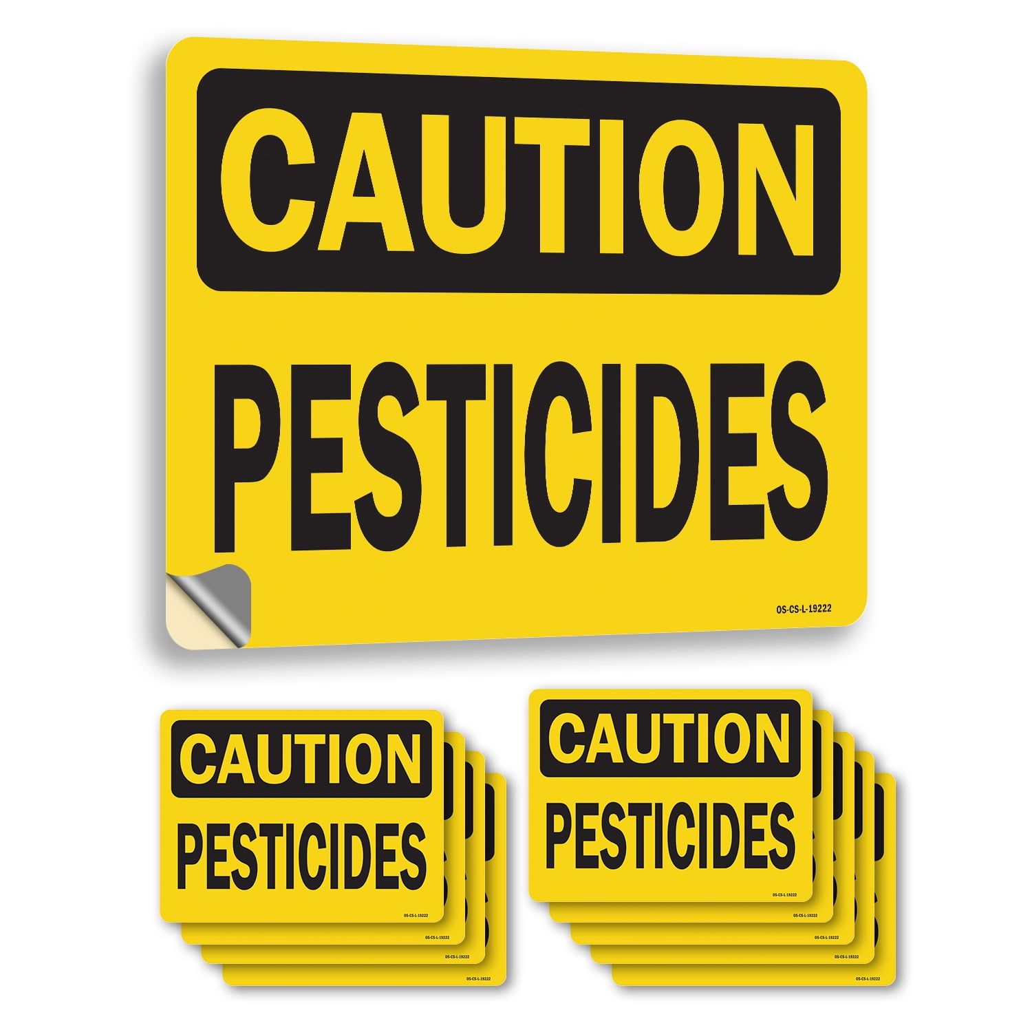 Pesticides OSHA Caution Vinyl Decal Label 5 Inch x 3.5 Inch - 10 Pack ...