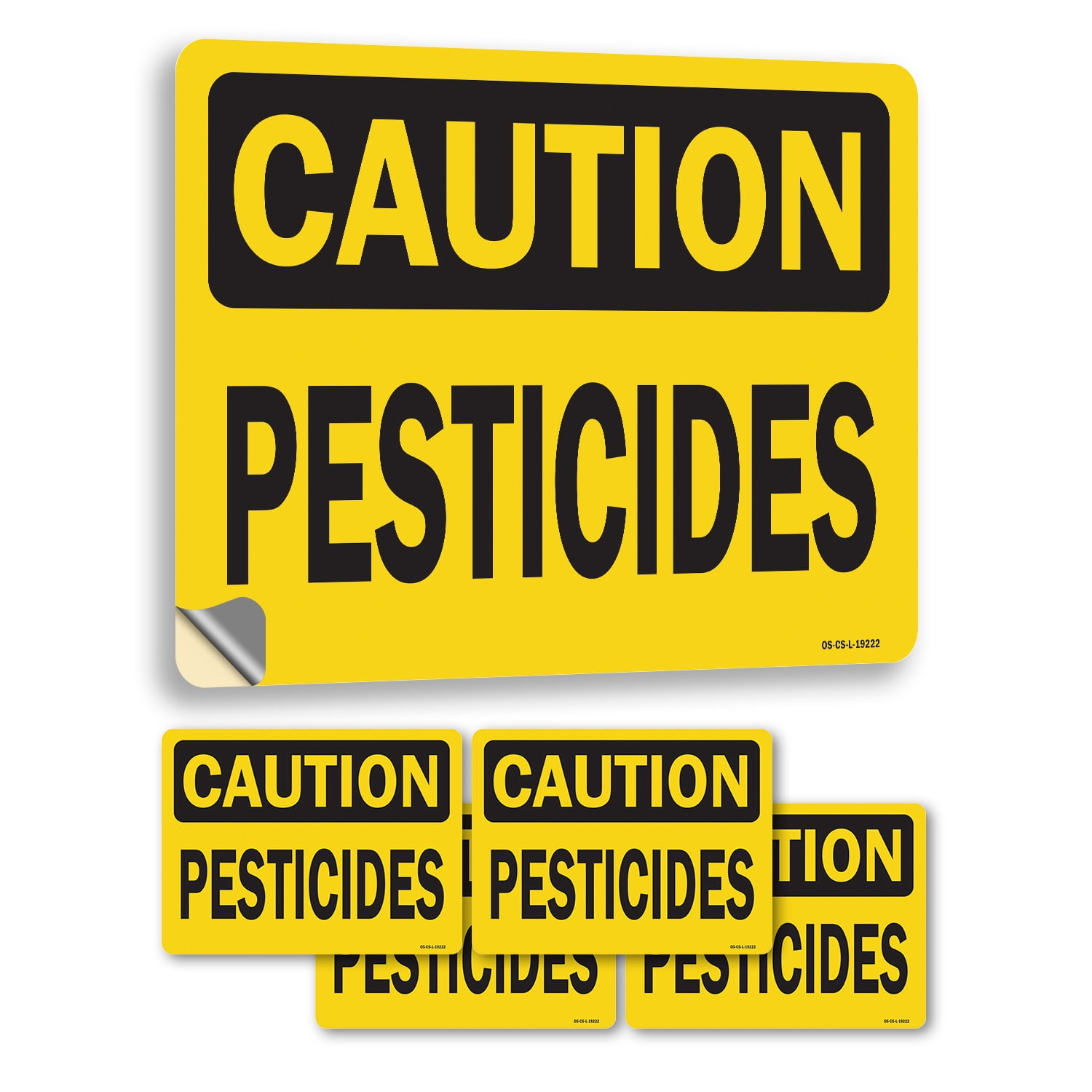 Pesticides OSHA Caution Vinyl Decal Label 5 Inch x 3.5 Inch - 5 Pack ...