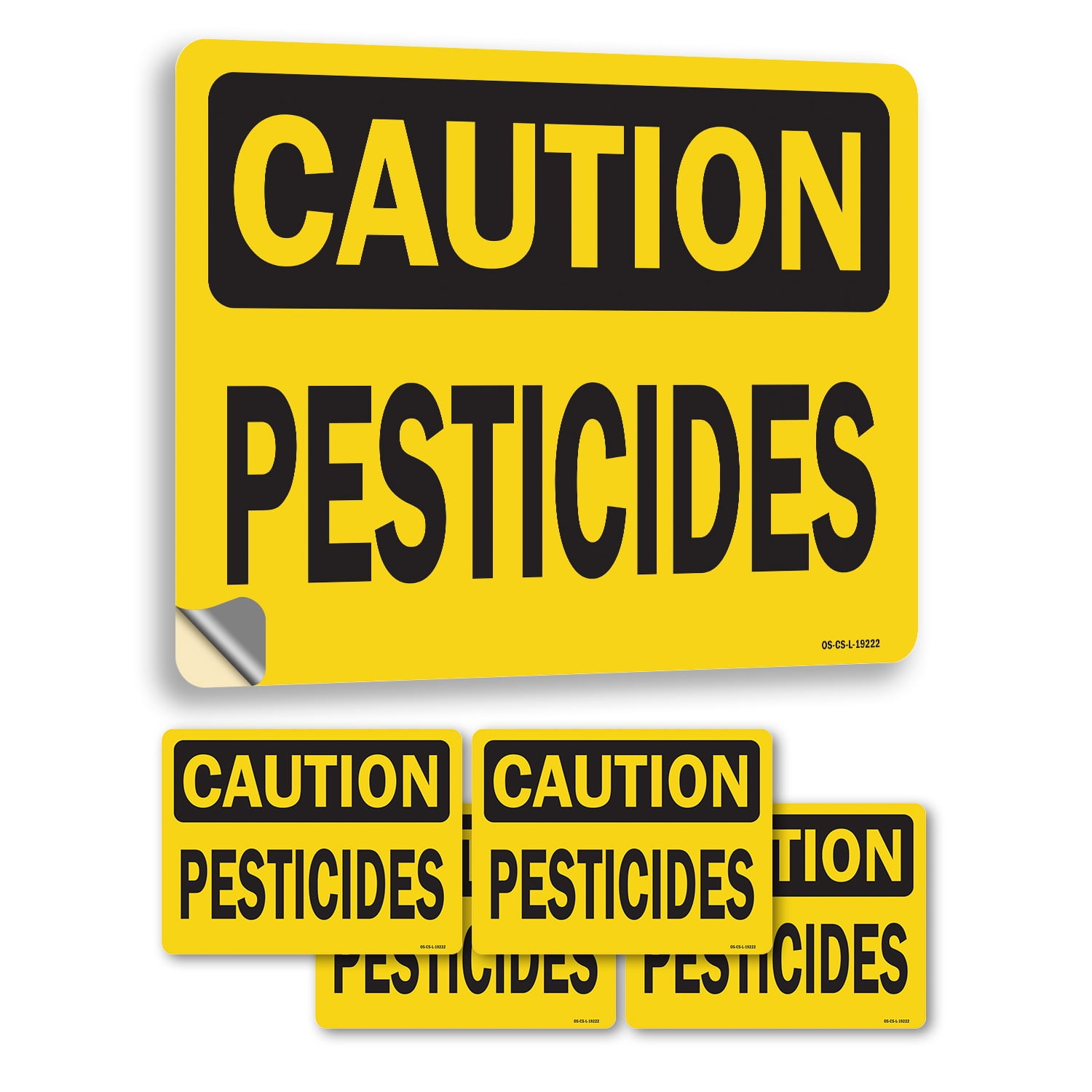 Pesticides OSHA Caution Vinyl Decal Label 7 Inch x 5 Inch - 5 Pack ...
