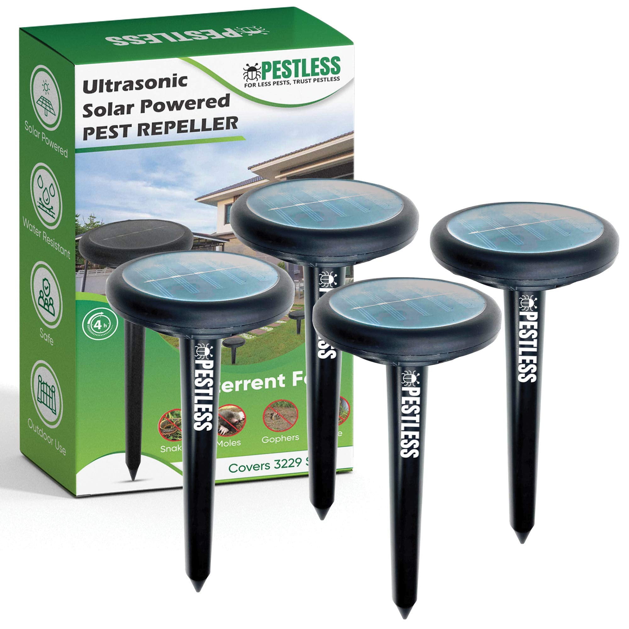 Pestless Upgraded Ultrasonic Pest Repeller - Deterrent for Moles ...