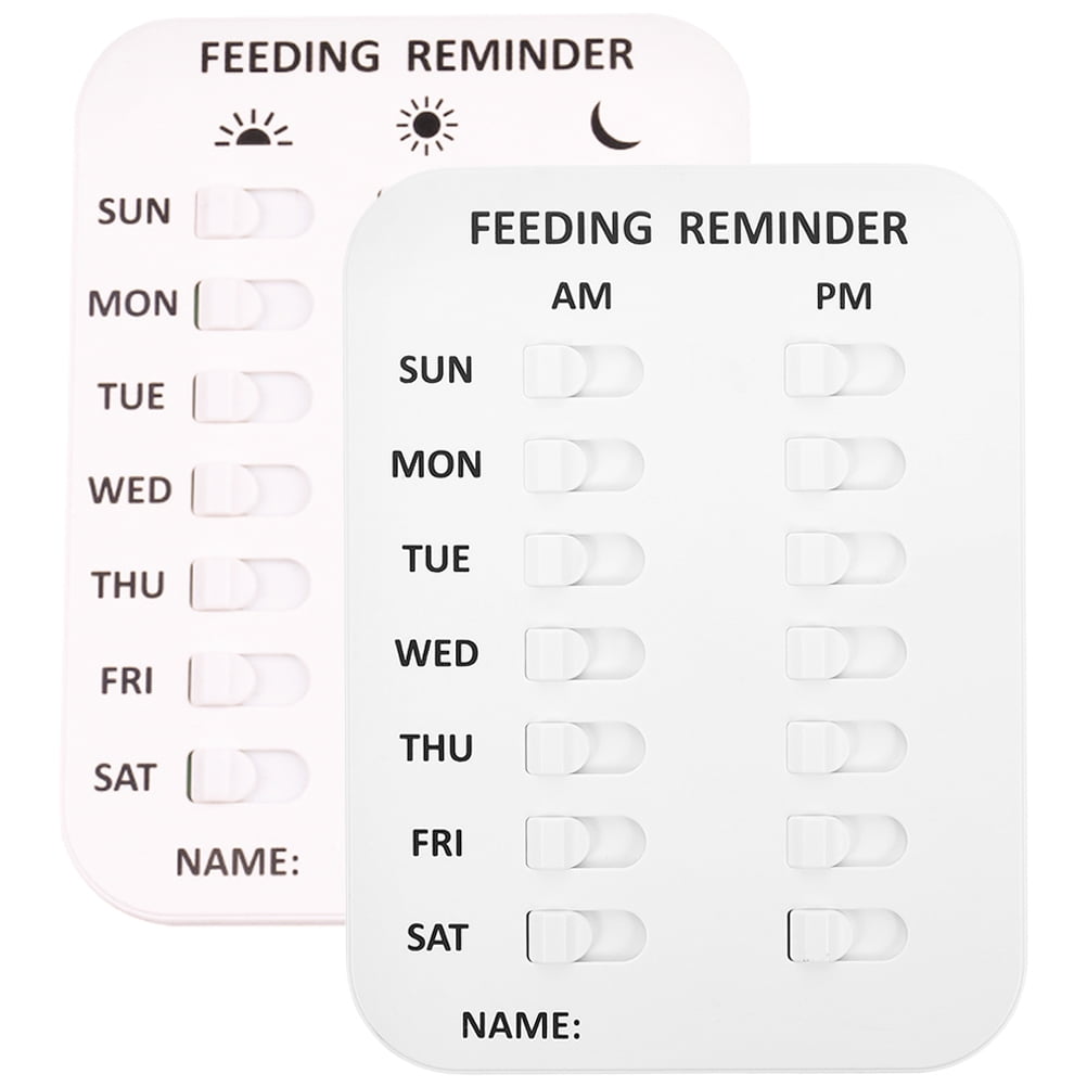 Pet 2 Pcs Wall Schedule Chart Feeding Reminder The Cat Dog White Abs ...