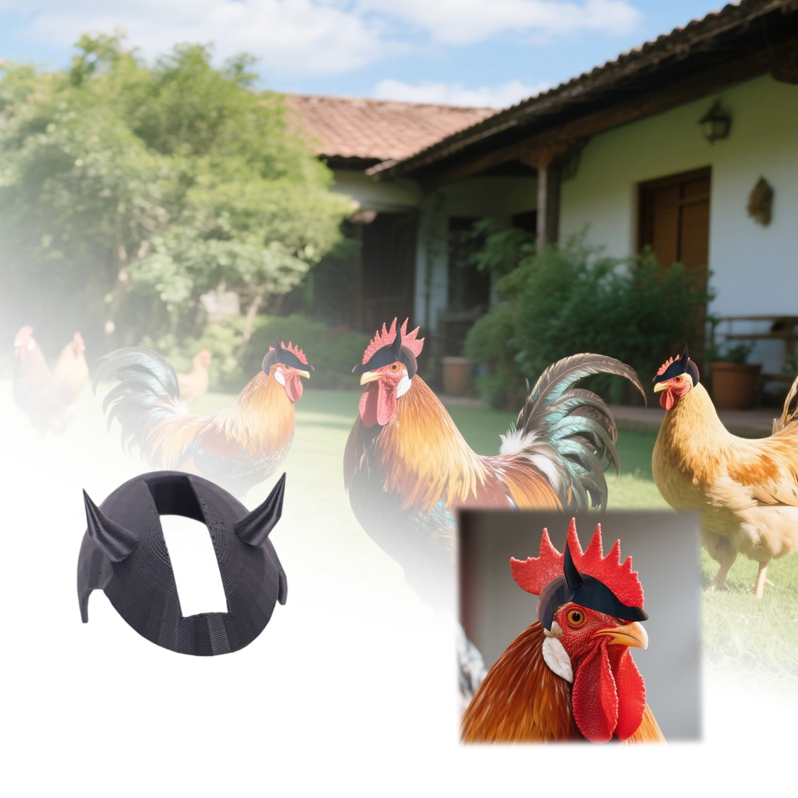 Decorative Chicken Hat Unique Rooster Poultry Dress Up Farm Animal ...