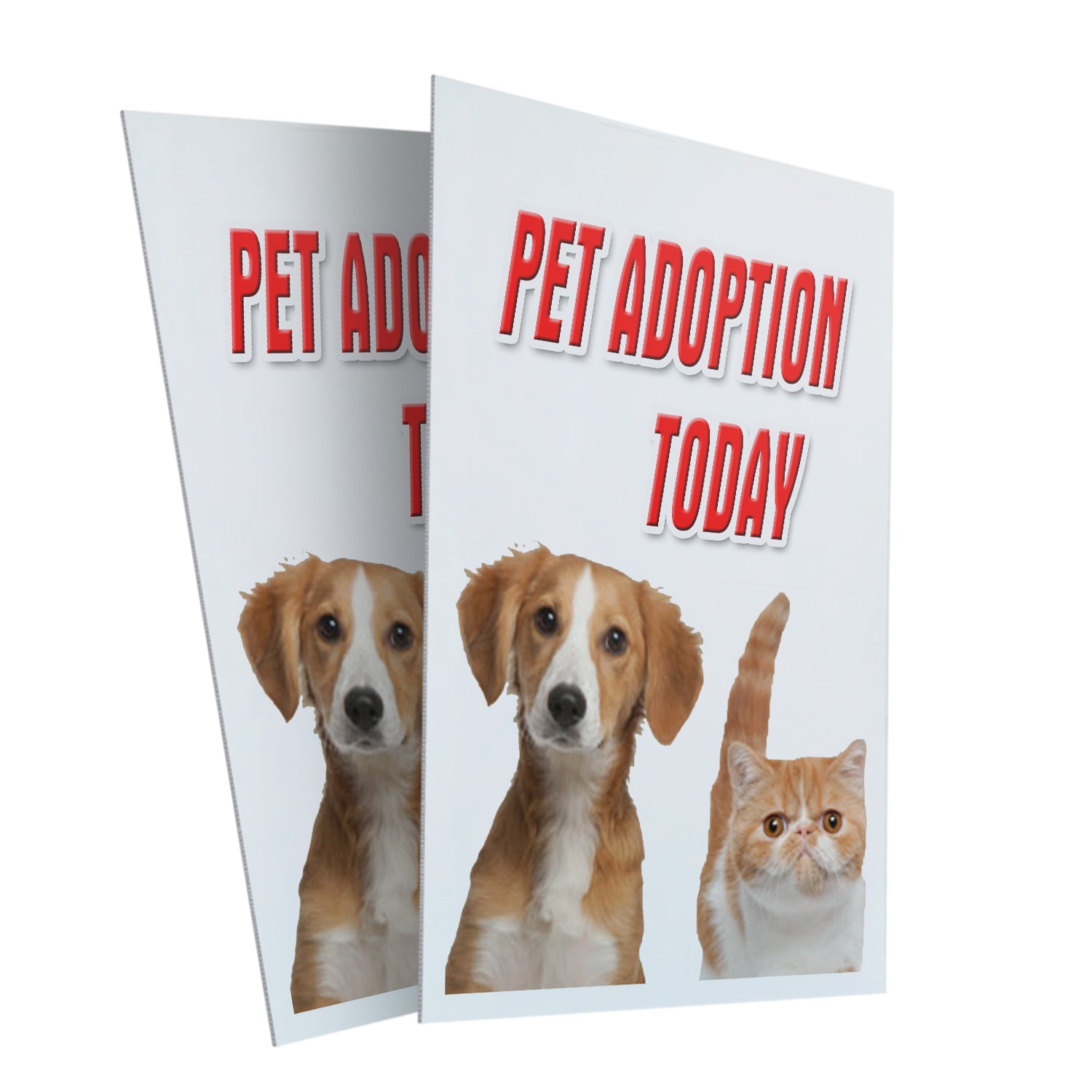 Pet Adoption Today (2-PACK) 24" x 36" Plastic Signs | Sign Insert 4mm ...