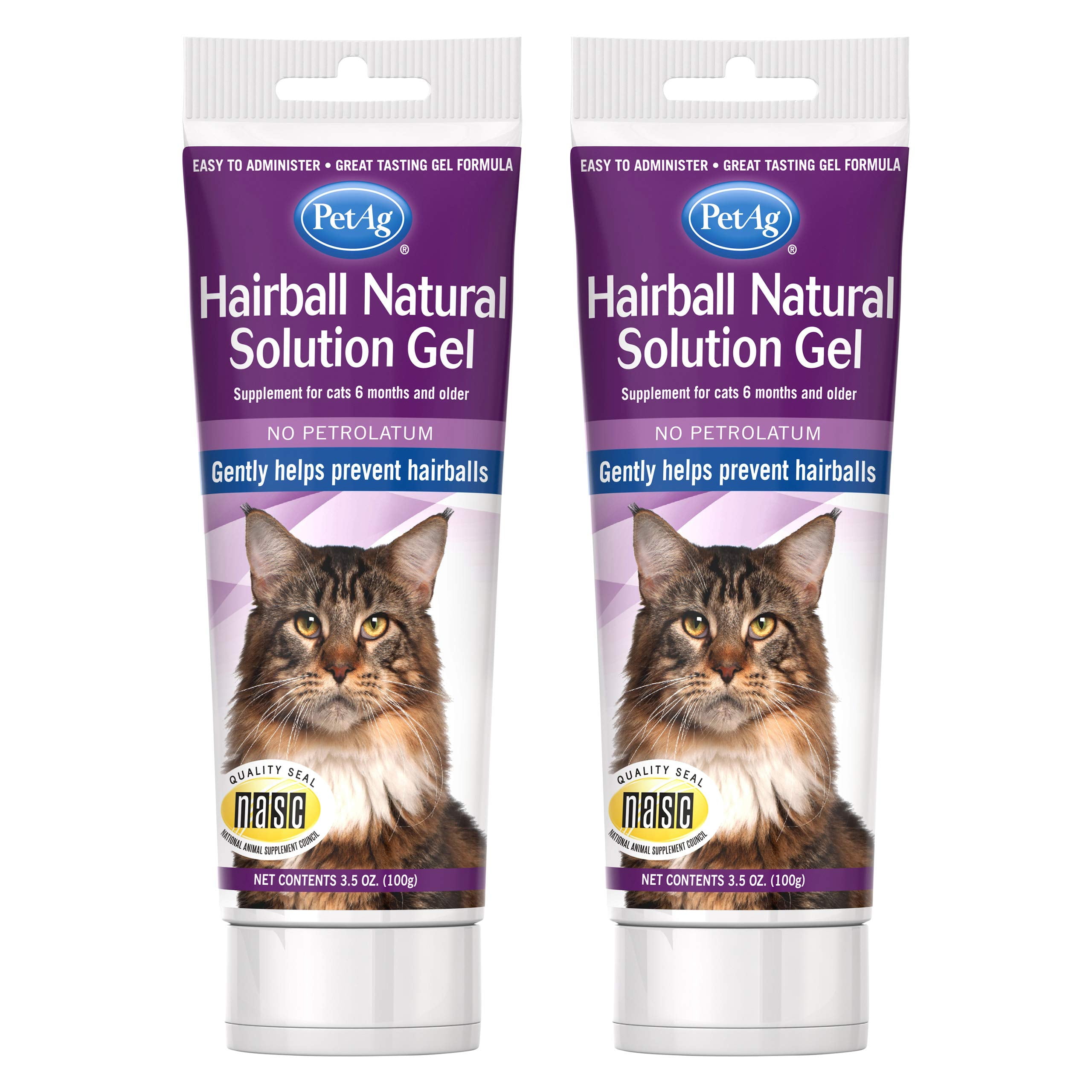 Pet-Ag Hairball Natural Solution Gel Supplement for Cats - 3.5 oz, Pack ...