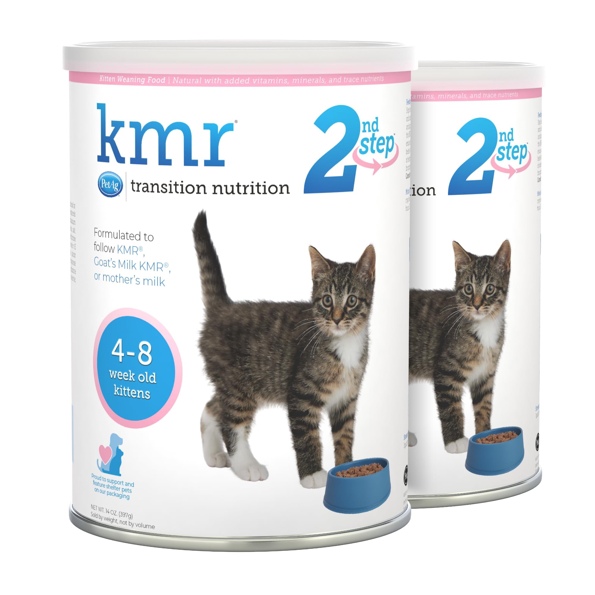 Pet-Ag KMR 2nd Step IRF13 Kitten Weaning Food - 14 oz, Pack of 4 - Powdered Kitten Weaning ...