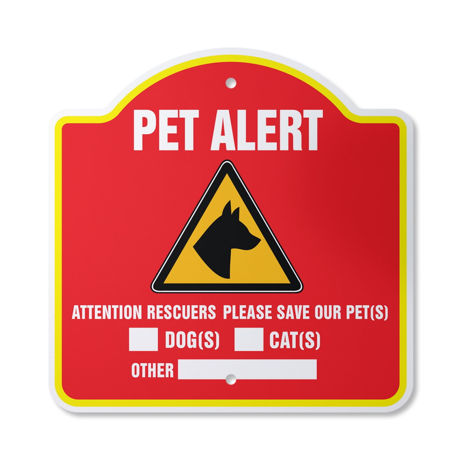 Pet Alert 10” x 10” Sign | Indoor/Outdoor Plastic | SignMission ...