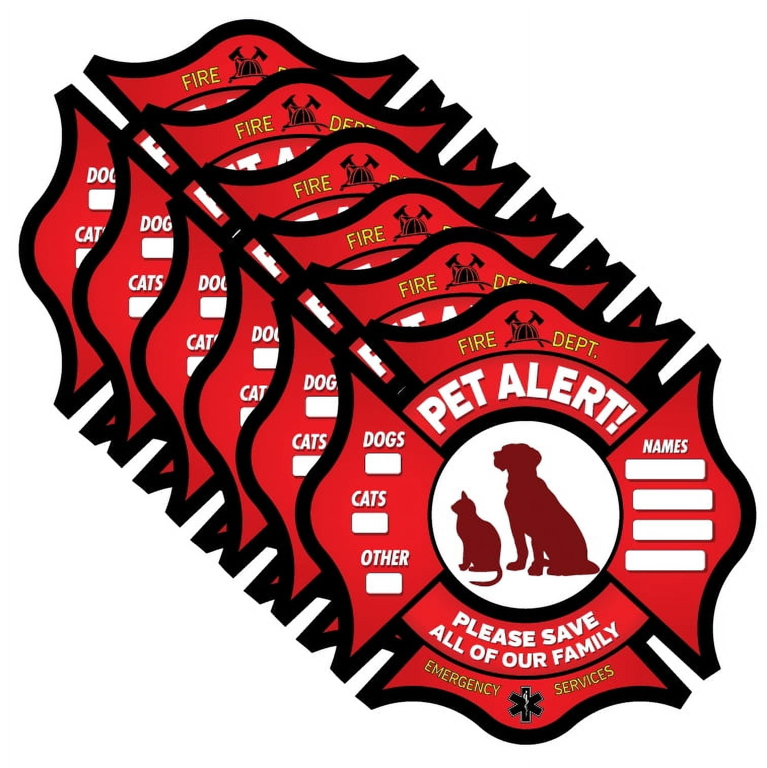Pet Alert Stickers- FIRE SAFETY ALERT and RESCUE (6 PACK) - Save your ...