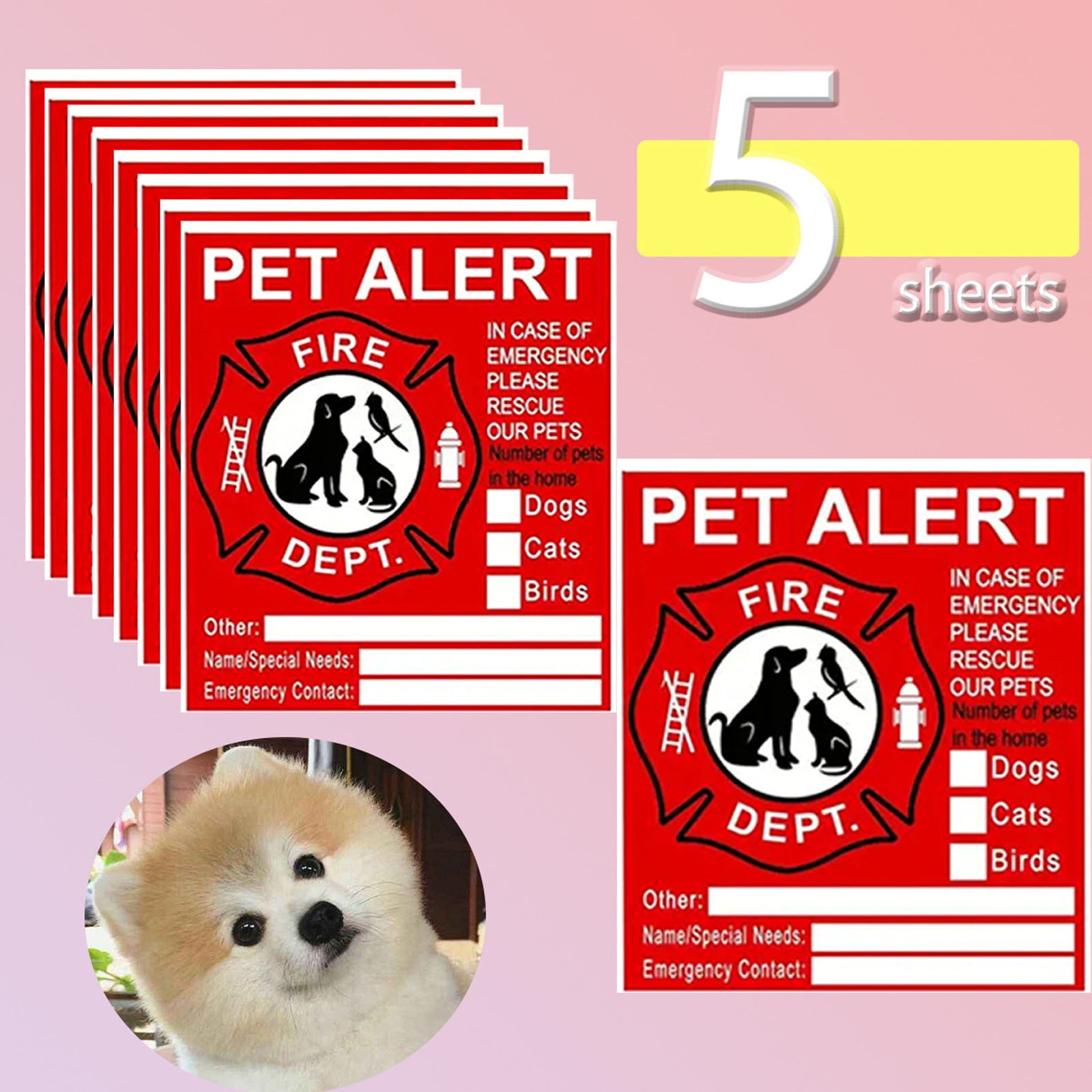 Pet Alert Stickers for House,Pet Rescue Sticker Fire Safety,Save Our ...