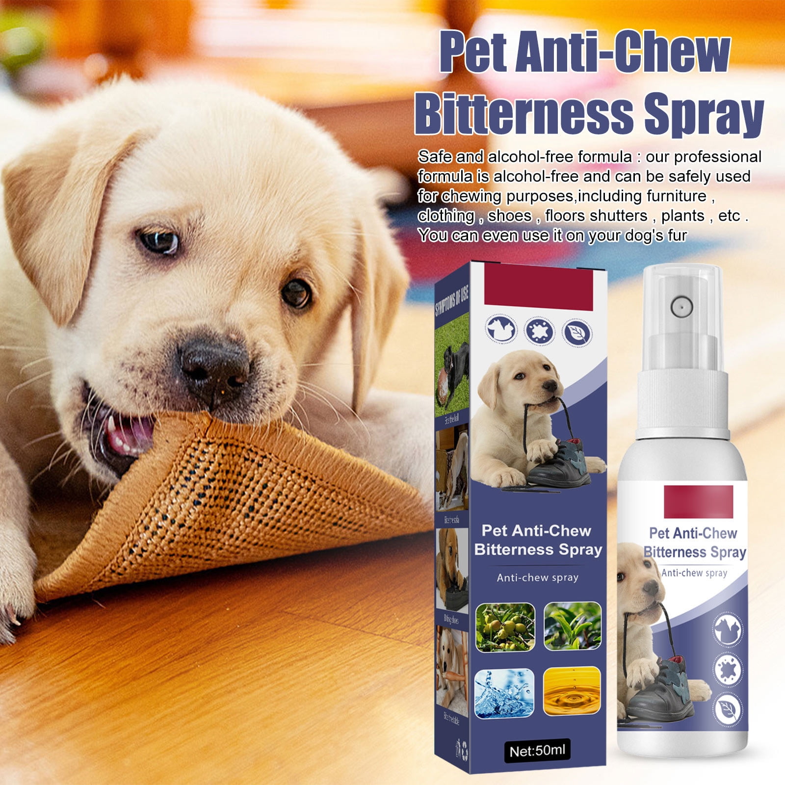 Pet Anti-Chew Bitter Spray for Dogs and Cats Effective Training Aid to ...