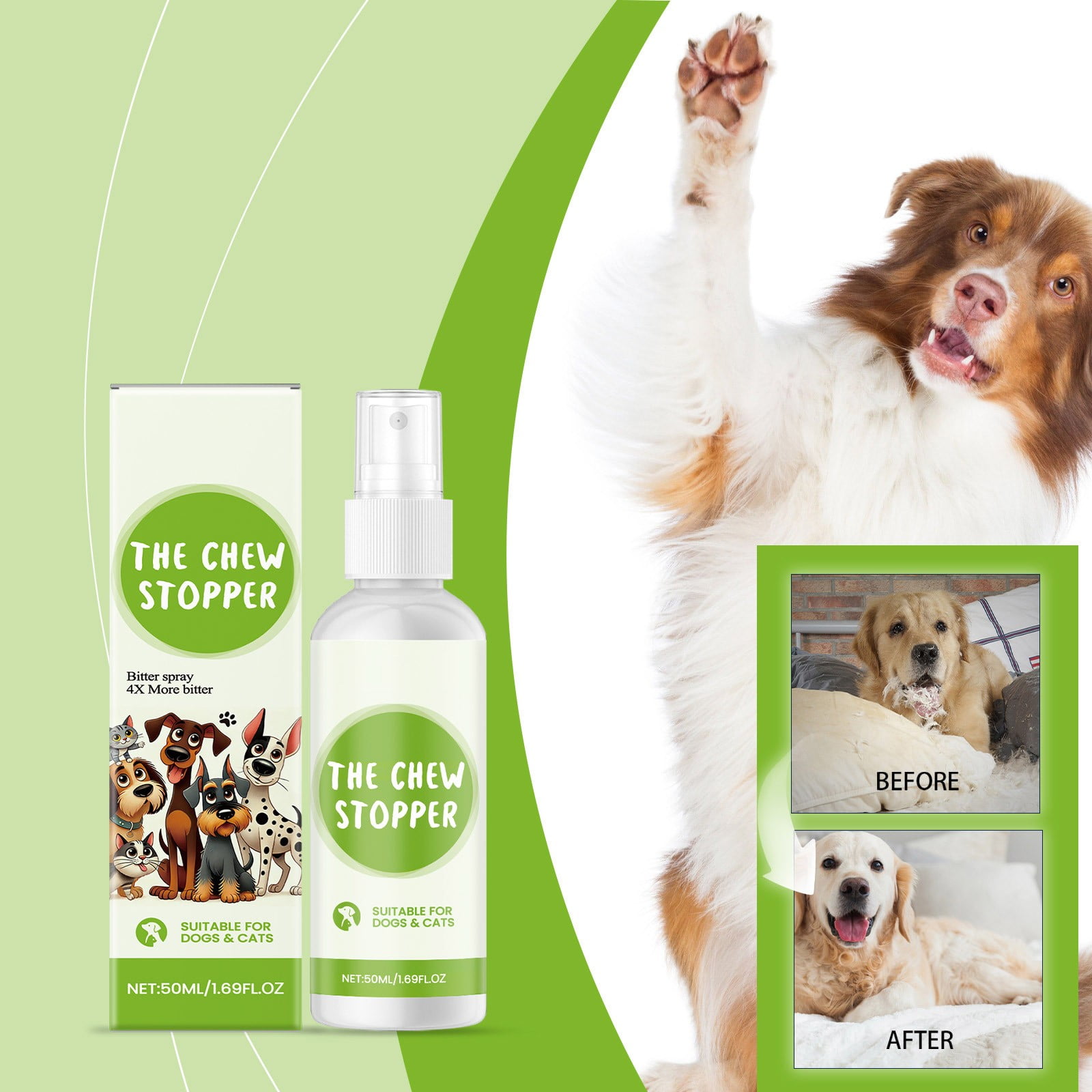 Pet Anti-Chew Spray for Furniture & Surfaces | Puppy Training Aid for ...