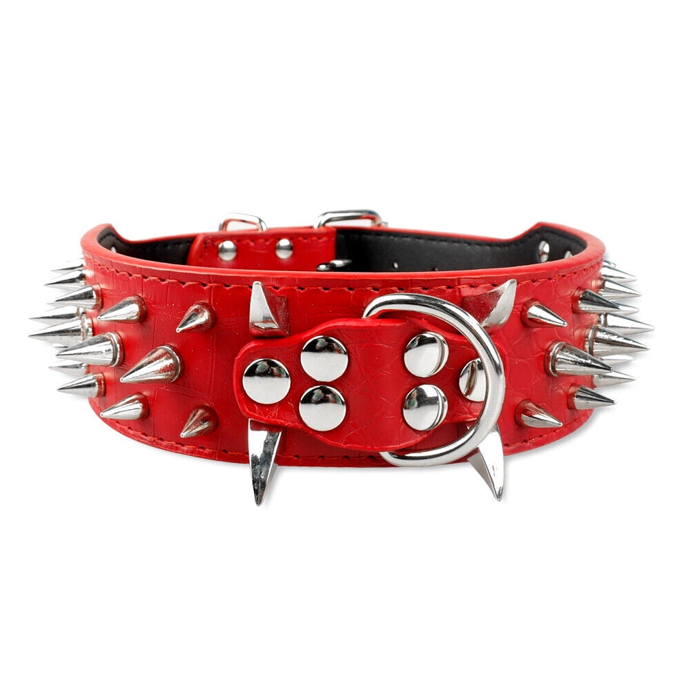 Pet Artist 2.0 inch Wide Cool Sharp Rivet Spiked Studded Leather Dog ...