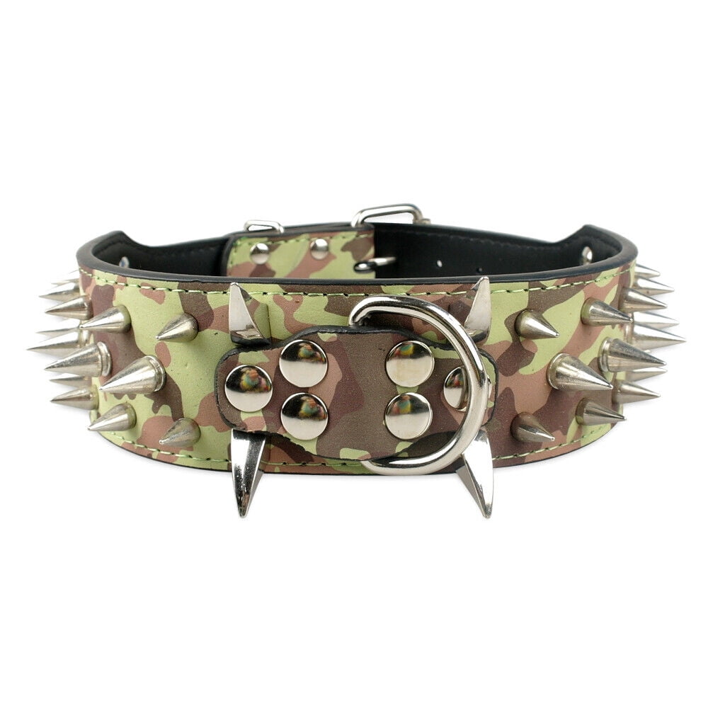 Pet Artist 2.0 inch Wide Cool Sharp Rivet Spiked Studded Leather Dog ...