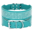 Pet Artist 2 inch Wide Bling Rhinestones Dog Collars Leather 5 Rows ...