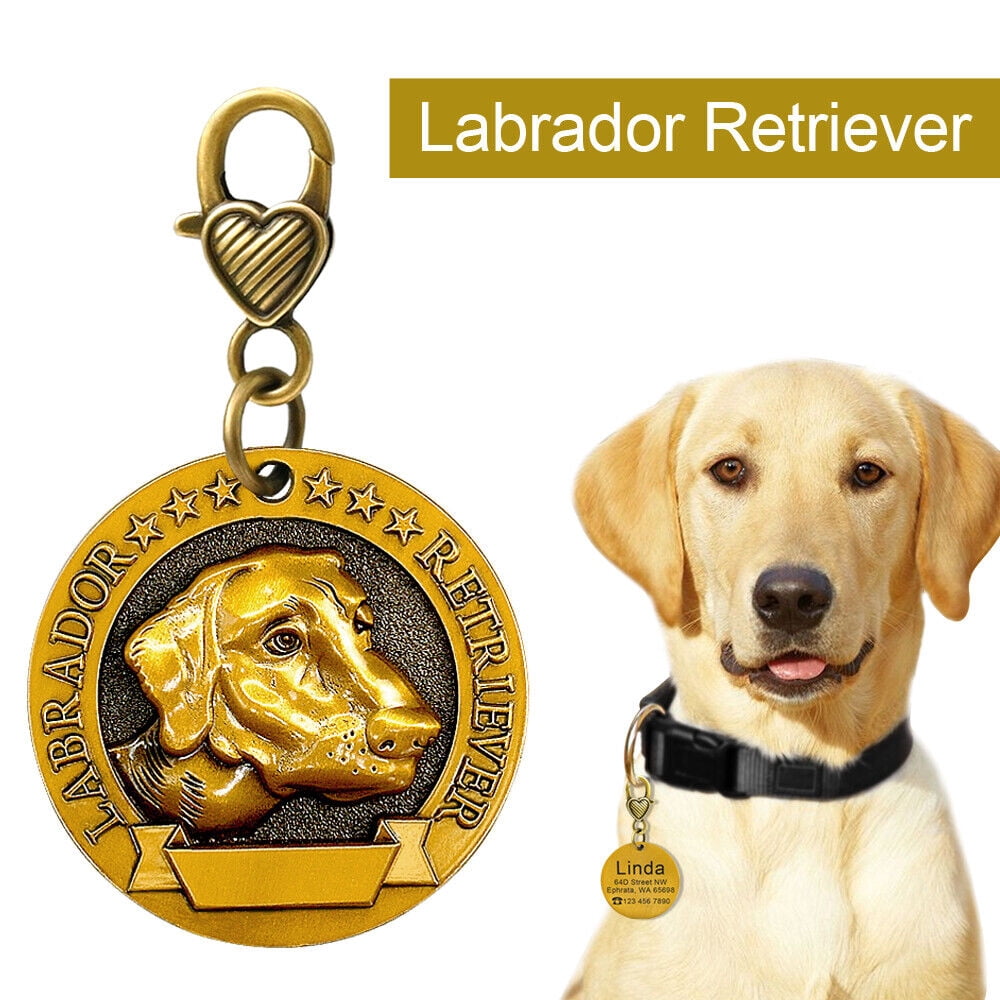 Pet Artist 3D Gold Personalized Dog Tags with Breeds Customized Name ID ...