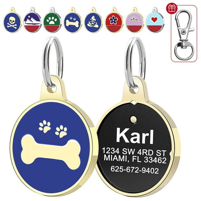 Pet Artist 8 Patterns Personalized Dog Tag Engraved Pet Puppy Cat ID ...