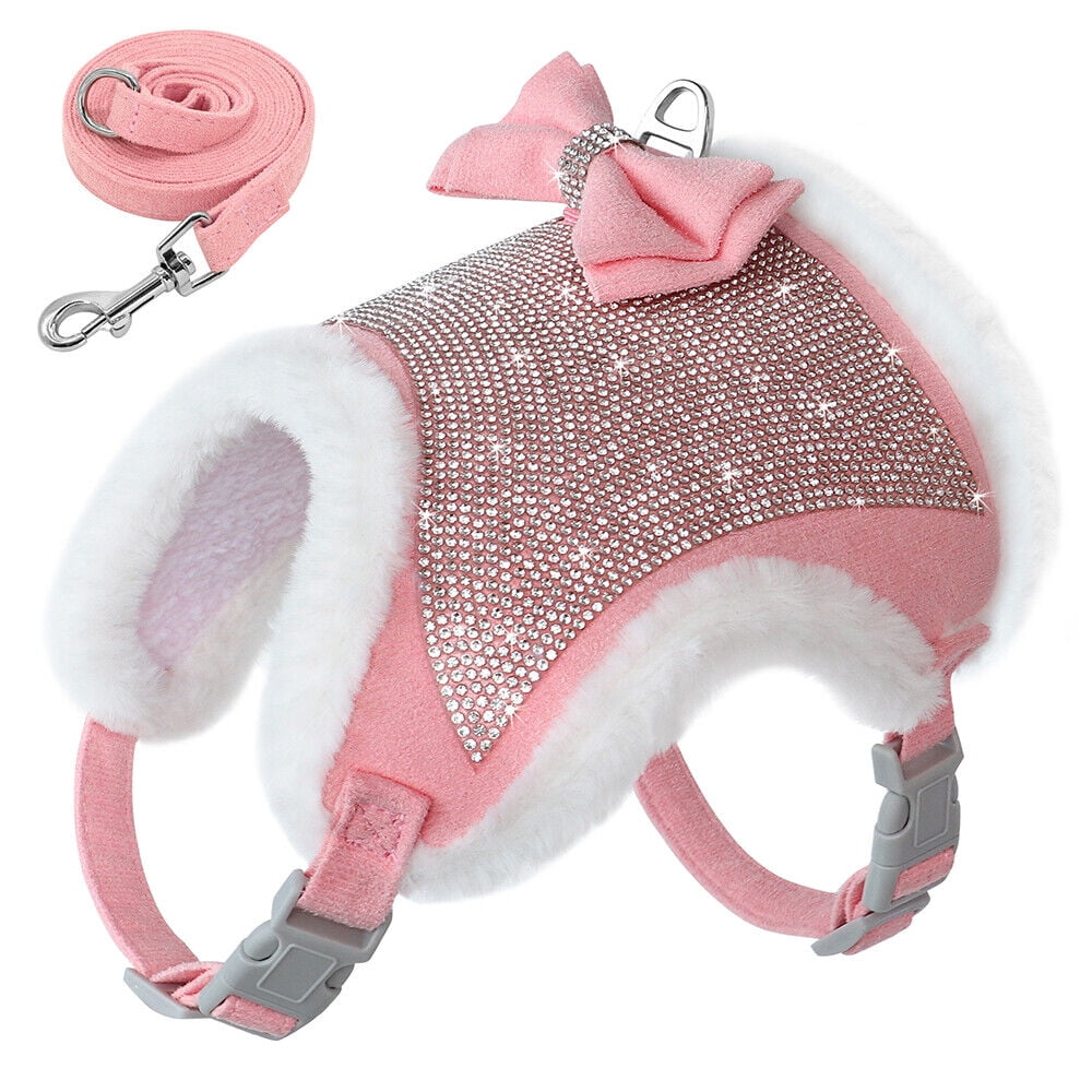 Pet Artist Bling Diamante Puppy Harness for Small Dogs Suede Fleece ...