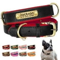 Pet Artist Custom PU Leather Dog Collar Personalized Adjustable Pet ...