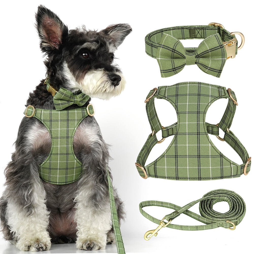 Pet Artist Cute Grid 3pcs Pet Puppy Cat Small Dog Vest Harness and ...
