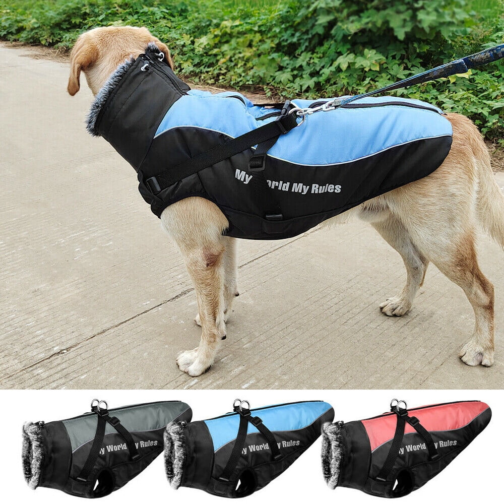 Pet Artist Dog Coat with Harness Reflective Waterproof Winter Pitbull ...