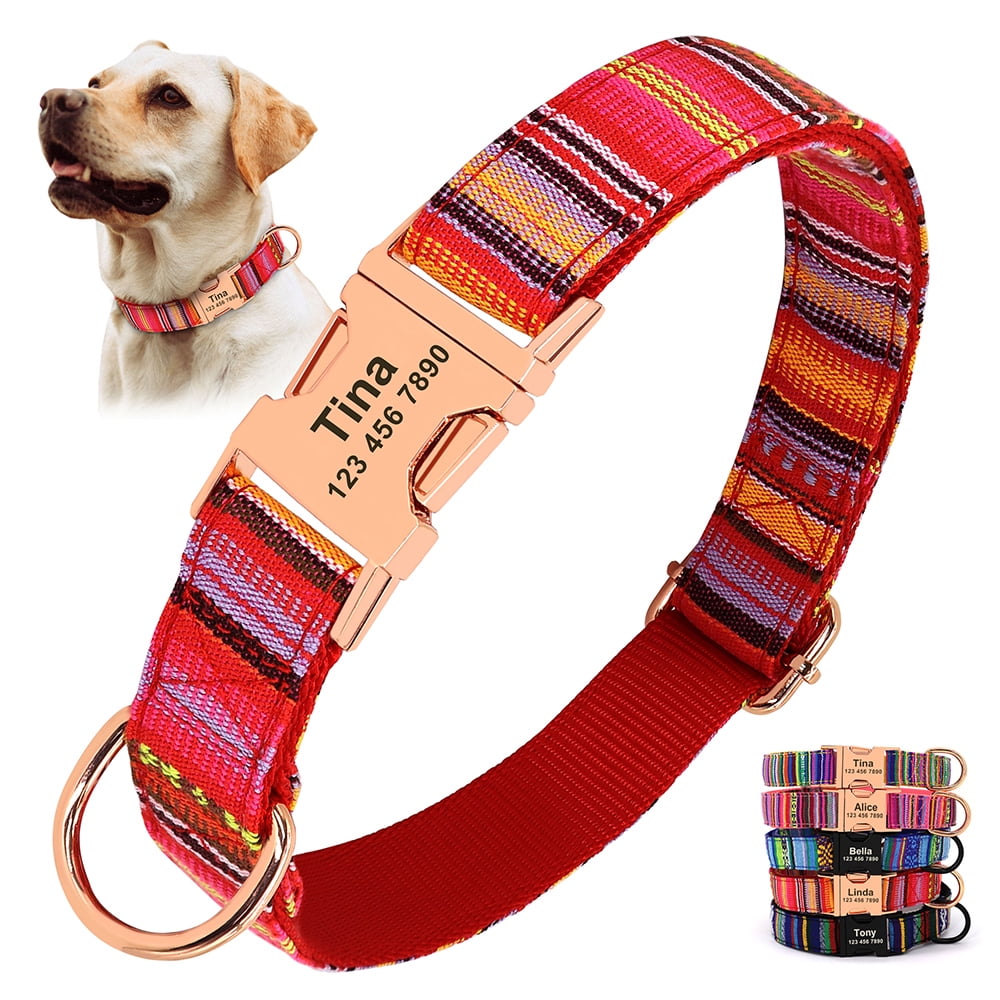 Pet Artist Ethnic Bohemian Style Nylon Personalized Dog Collar Custom ...