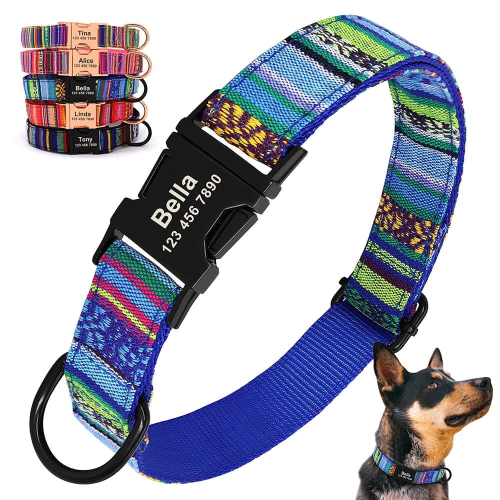 Pet Artist Ethnic Bohemian Style Nylon Personalized Dog Collar Custom ...