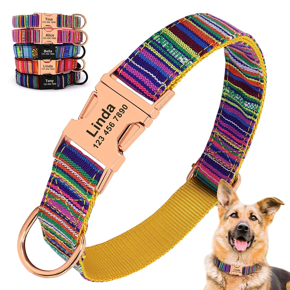 Pet Artist Ethnic Bohemian Style Nylon Personalized Dog Collar Custom ...