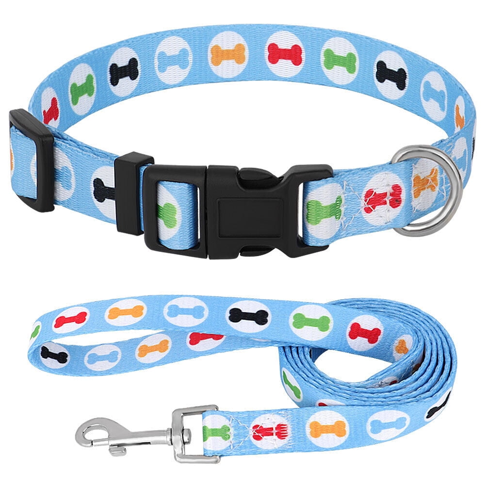 Pet Artist Fashion Floral Adjustable Nylon Dog Collar and Leash Set for ...