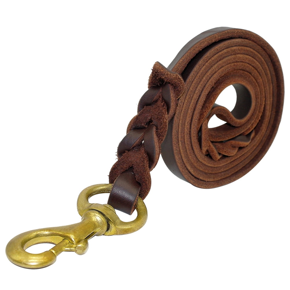 Pet Artist Genuine Leather Dog Leash Braided Heavy Duty Training ...