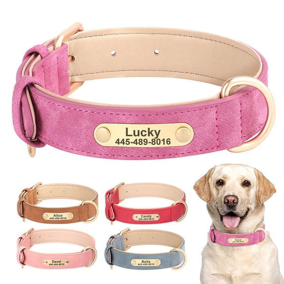 Pet Artist Leather Dog Collars Personalized Dog Collar with Customized ...