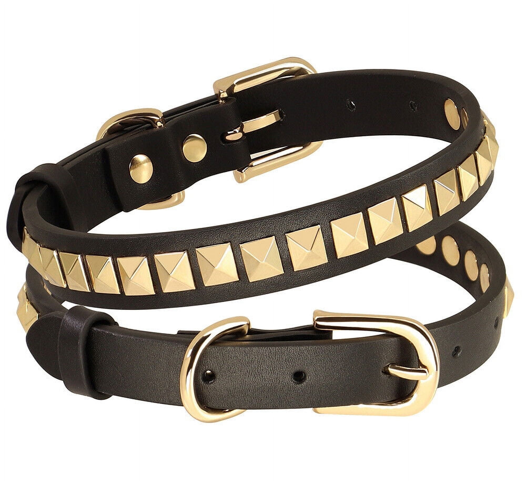 Pet Artist Luxury Studded Leather Dog Collar Soft Pet Cat Puppy Collars ...