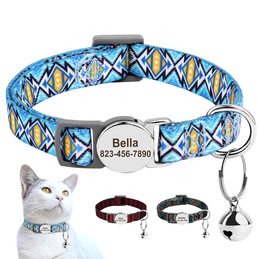 Pet Artist Nylon Kitten Cat Collar Personalized Breakaway Custom ...