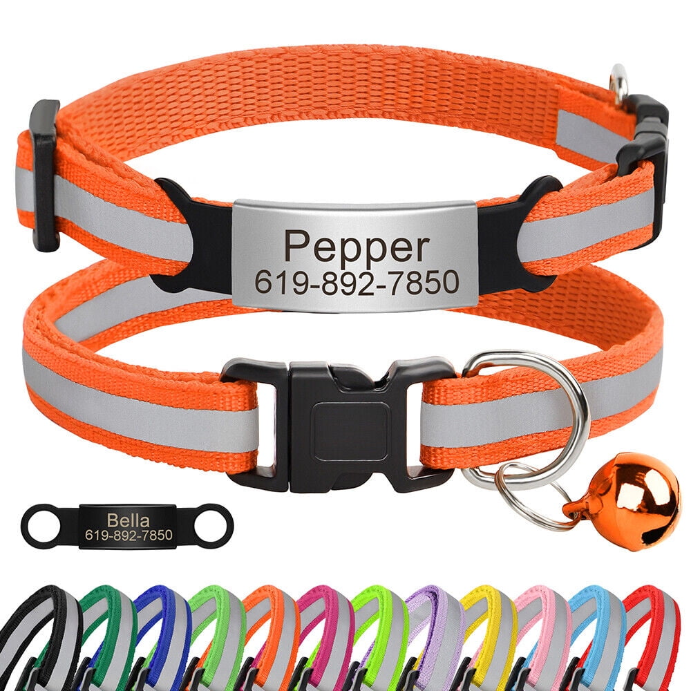 Pet Artist Nylon Reflective Cat Collar Safety Breakaway and ...