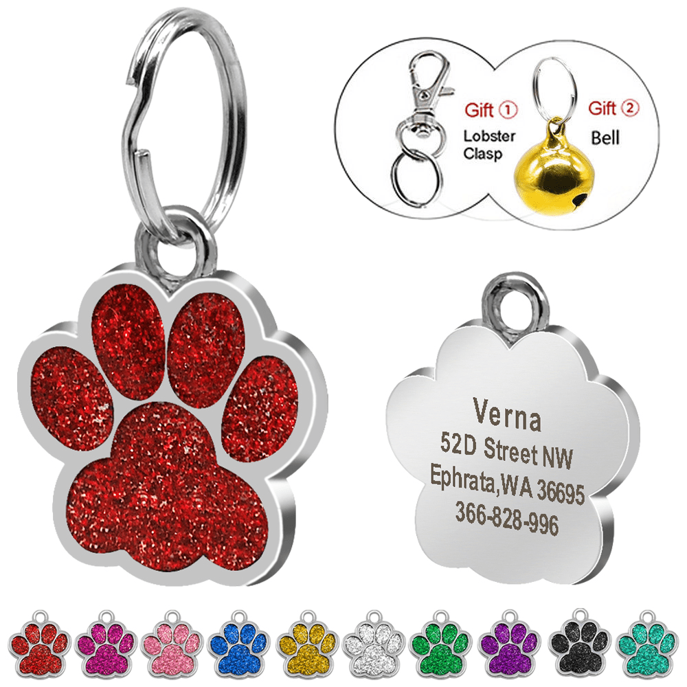 Pet Artist PAW Pet Dog Tags Glitter Personalized Cat Puppy ID Tag ...