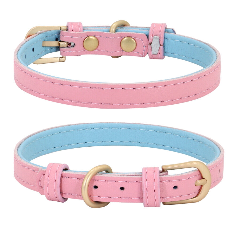 Pet Artist PU Leather Cat Collars Small Dog Pet Puppy Soft Padded ...