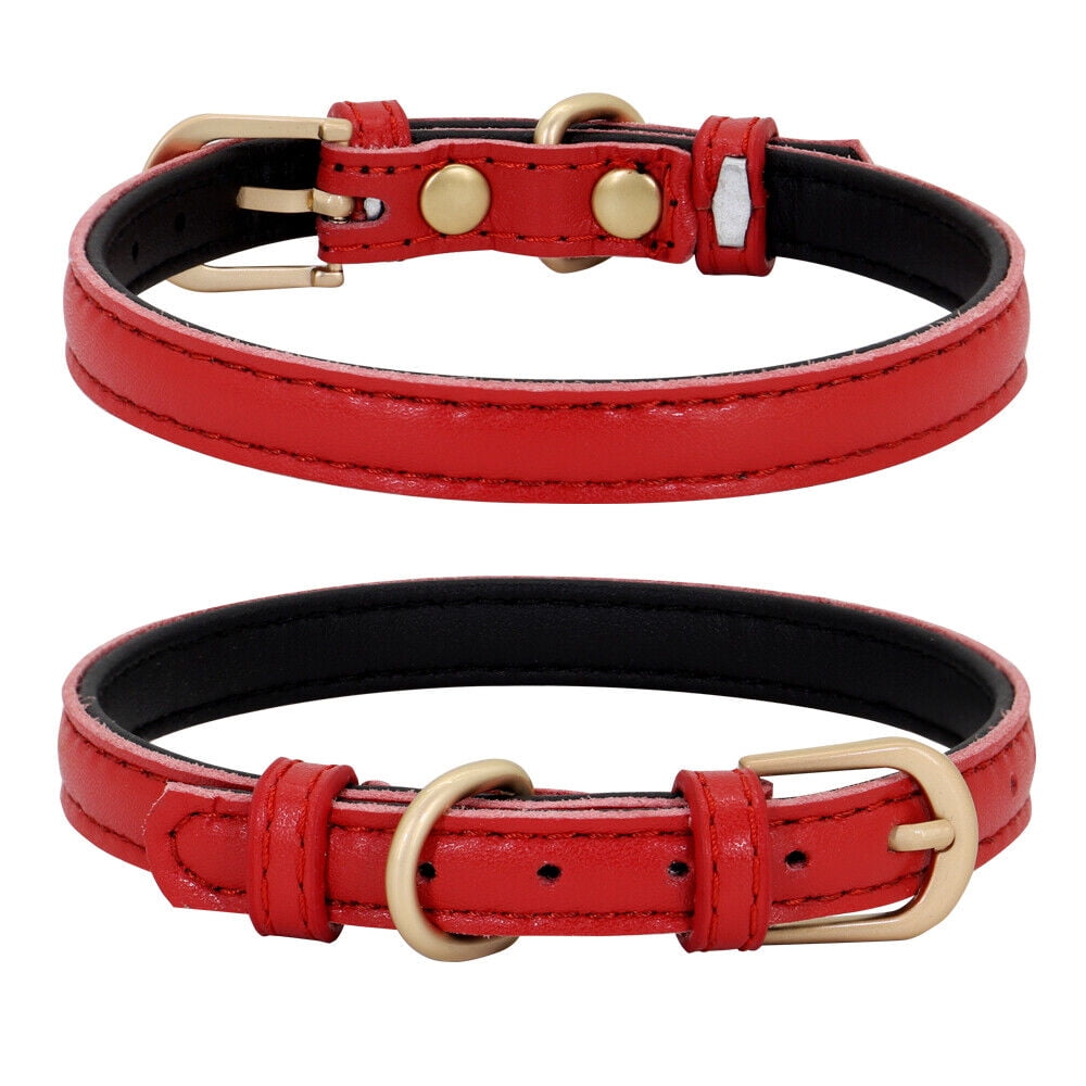 Pet Artist PU Leather Cat Collars Small Dog Pet Puppy Soft Padded ...