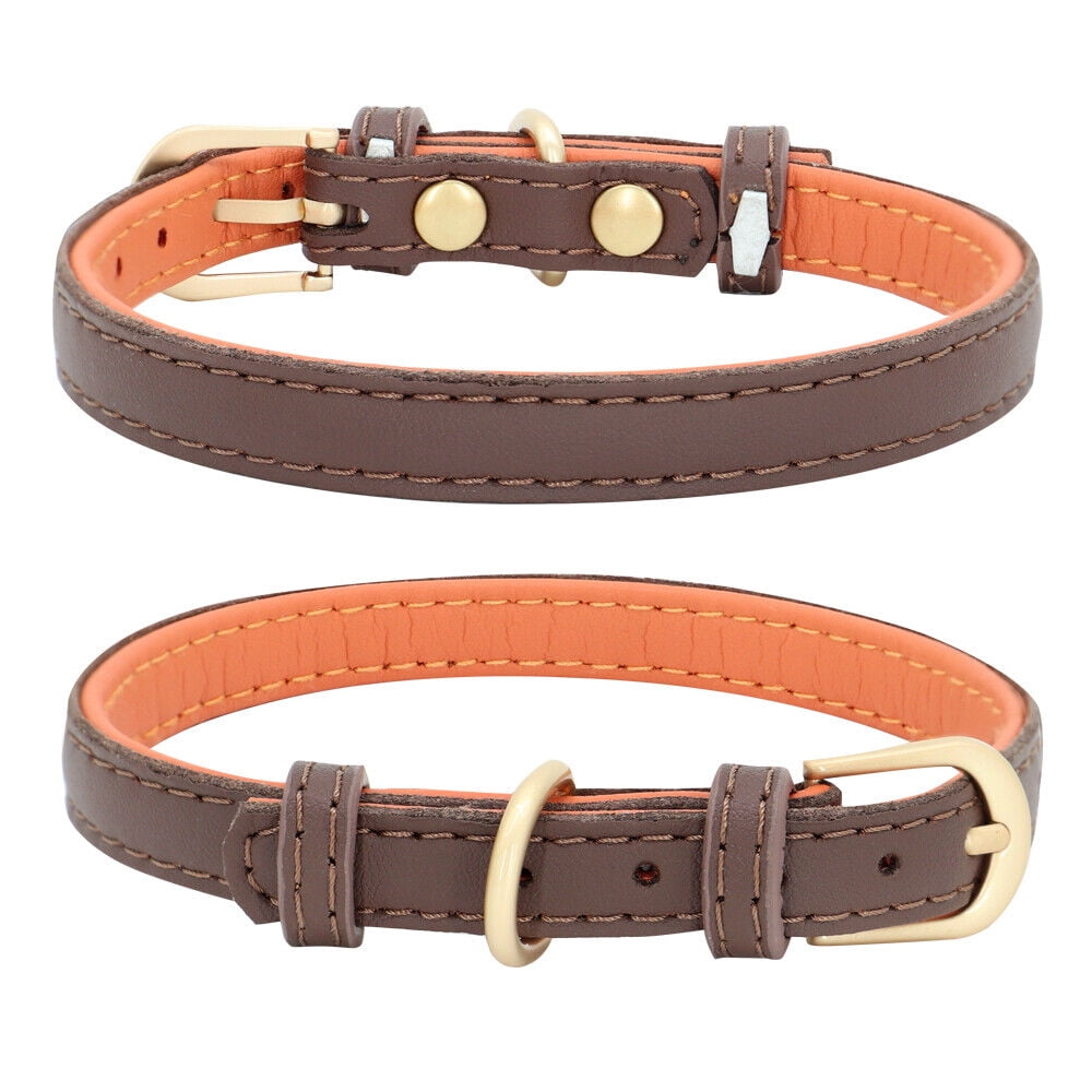 Pet Artist PU Leather Cat Collars Small Dog Pet Puppy Soft Padded ...