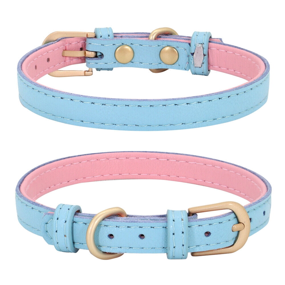 Pet Artist PU Leather Cat Collars Small Dog Pet Puppy Soft Padded ...