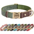 Pet Artist PU Leather Personalized Dog Collar with Custom ID Metal ...
