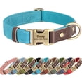 Pet Artist PU Leather Personalized Dog Collar with Custom ID Metal ...