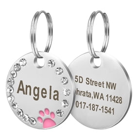 Pet Artist Personalized Pet Name ID Tags for Dog, Custom Double Sided ...