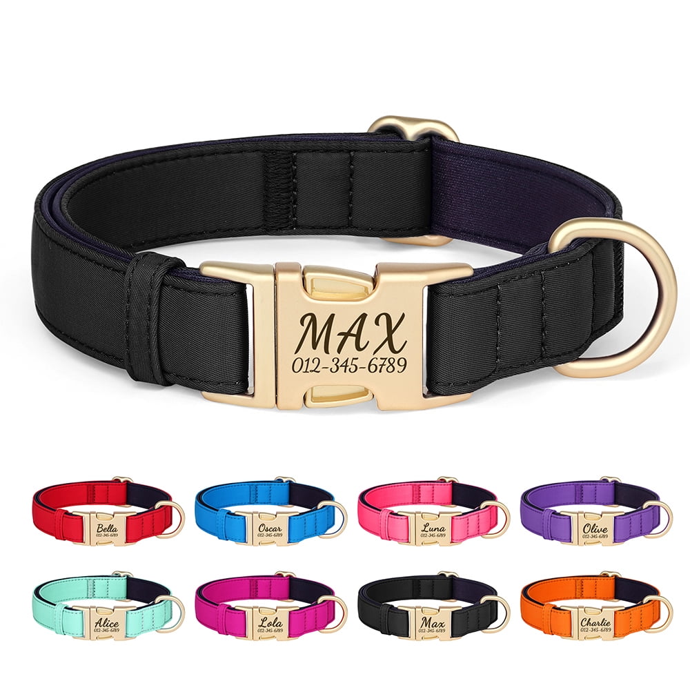 Pet Artist Personalized Durable Nylon Dog Collars Soft Padded ...