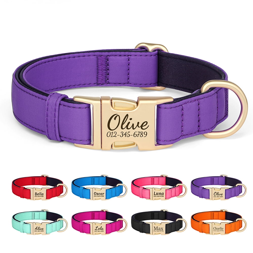 Pet Artist Personalized Durable Nylon Dog Collars Soft Padded ...